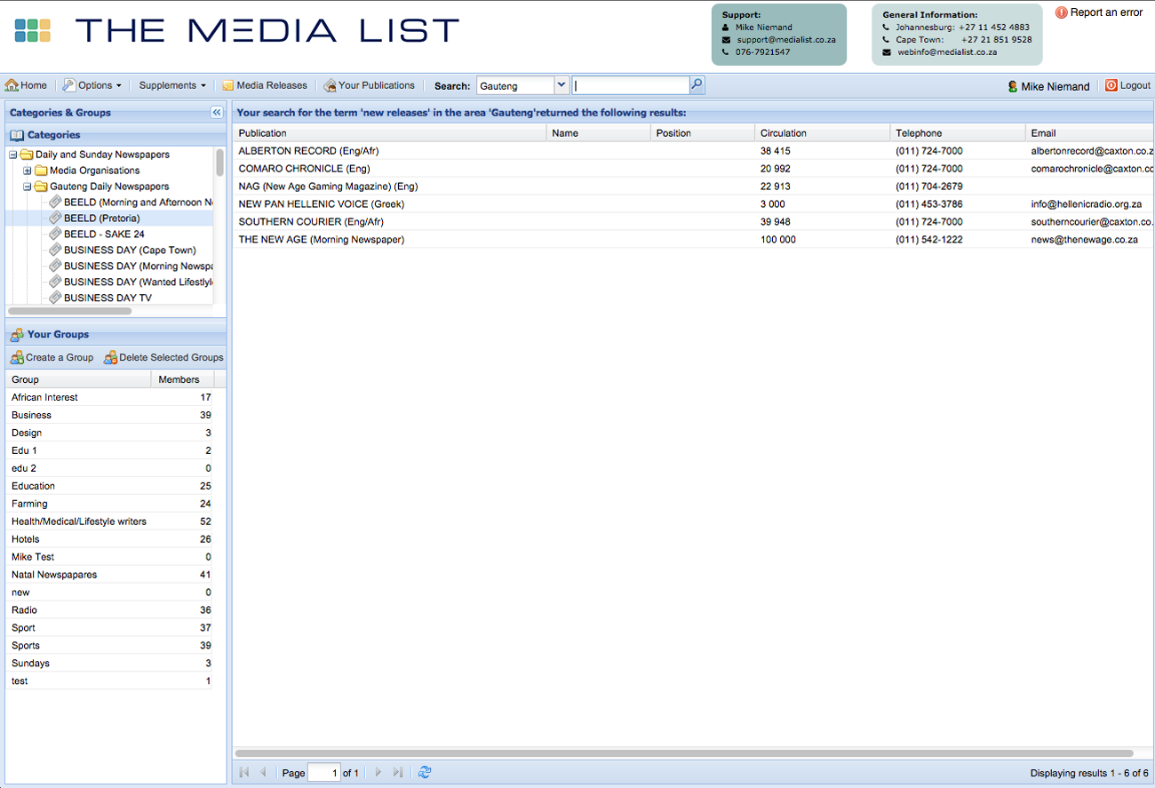 The Media List - South Africa’s Premier Media Contacts Directory